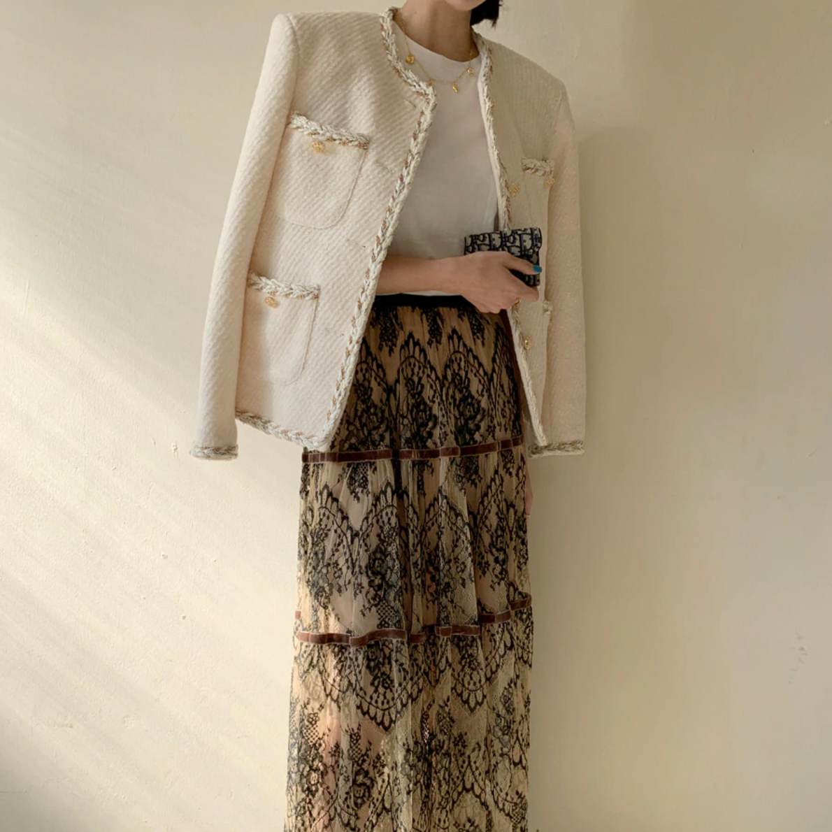 [Korean Style] Pear Pastel Tweed Jacket – Ordicle